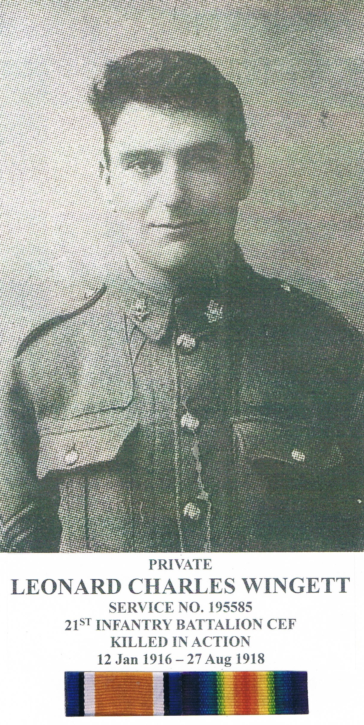 Wingett, Leonard WW1 KIA – Lakefield War Veterans